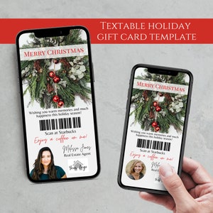 Real Estate Text Christmas Card, Textable Coffee Gift Cards, Realtor ...