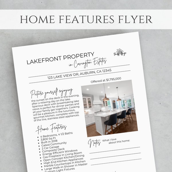 Real Estate Property Handout - Etsy