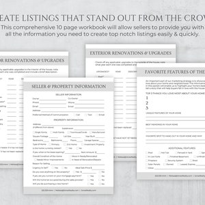 Realtor Seller Packet, Seller Questionnaire, Selling Your Home Workbook ...