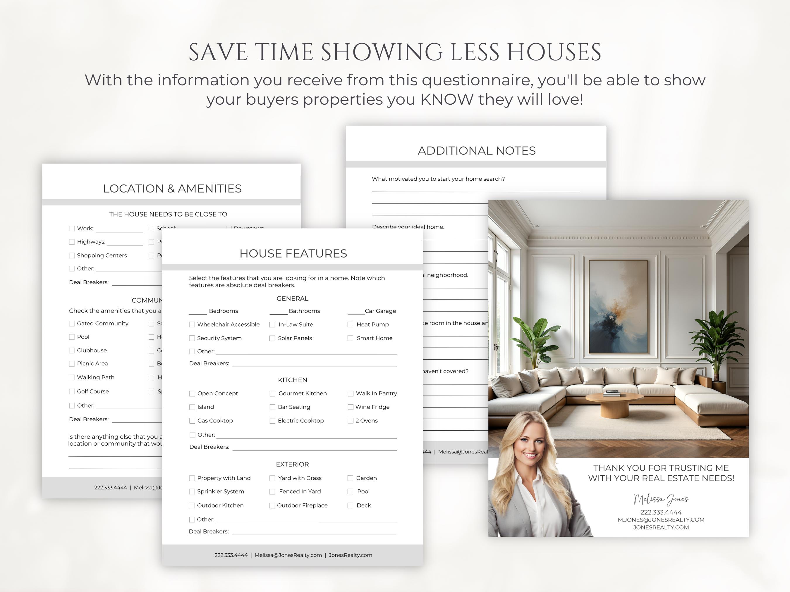 Luxury Real Estate Buyer & Seller Questionnaire, Realtor Consultation ...