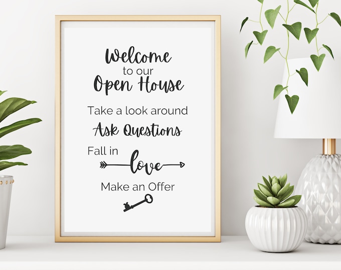 Open House Welcome Sign, Open House Welcome, Real Estate Marketing ...