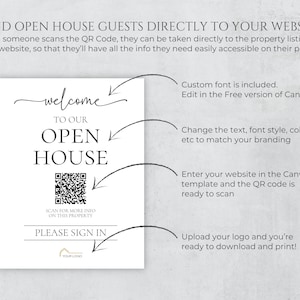 Open House Sign With QR Code, Real Estate QR Sign Template, Realtor QR ...