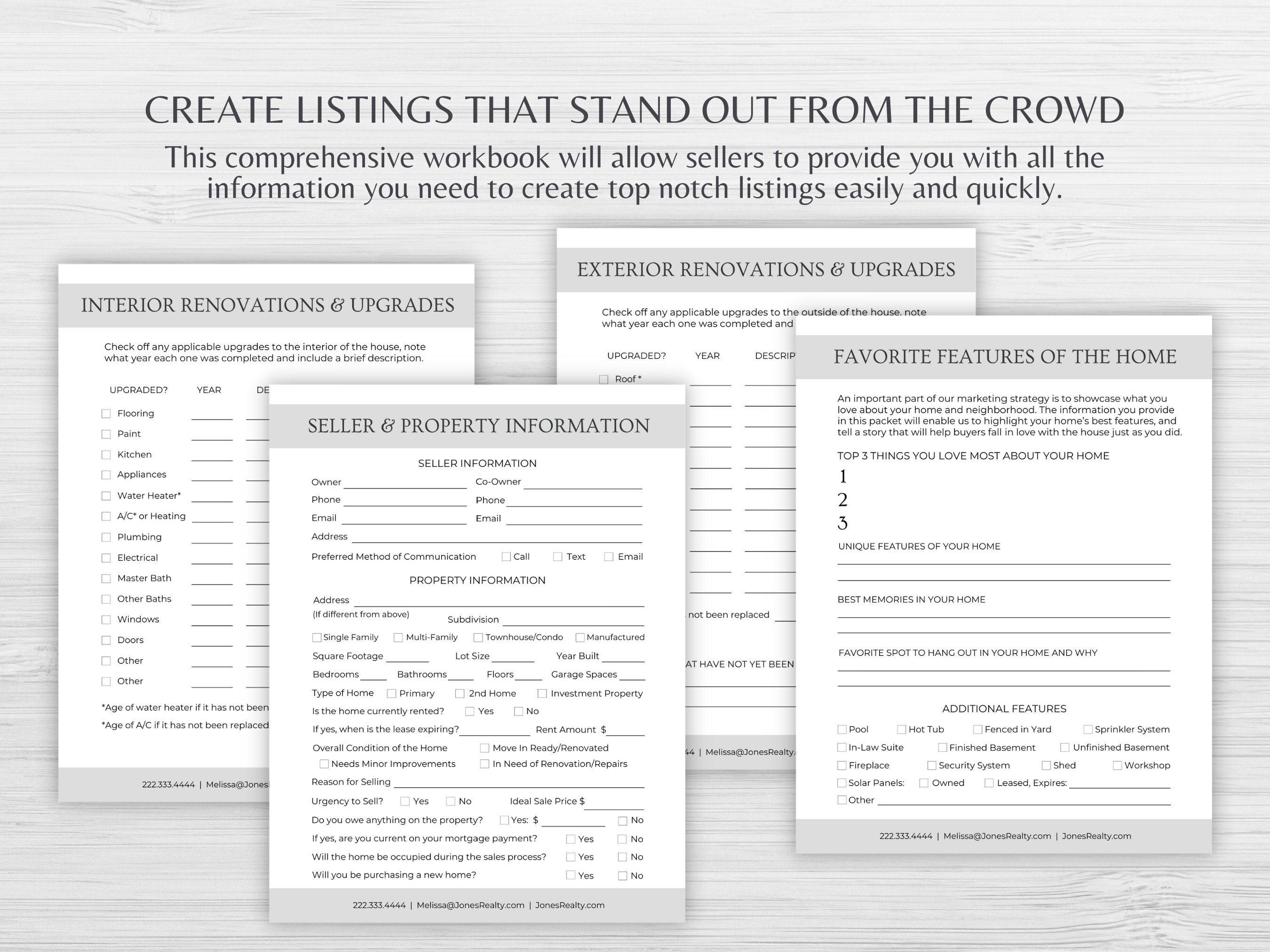 Real Estate Seller Questionnaire Pre-Listing Workbook PDF & | Etsy