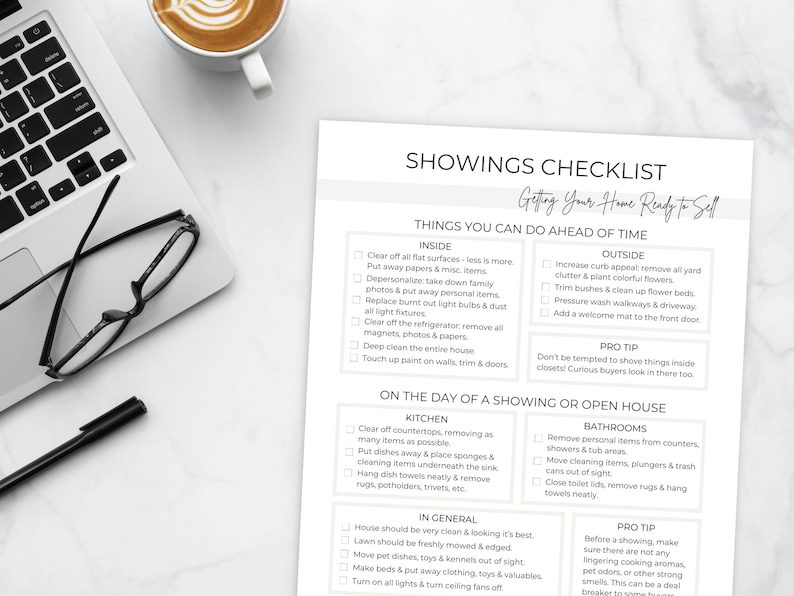 Real Estate Showings Checklist: PDF & Editable Canva Template - Etsy