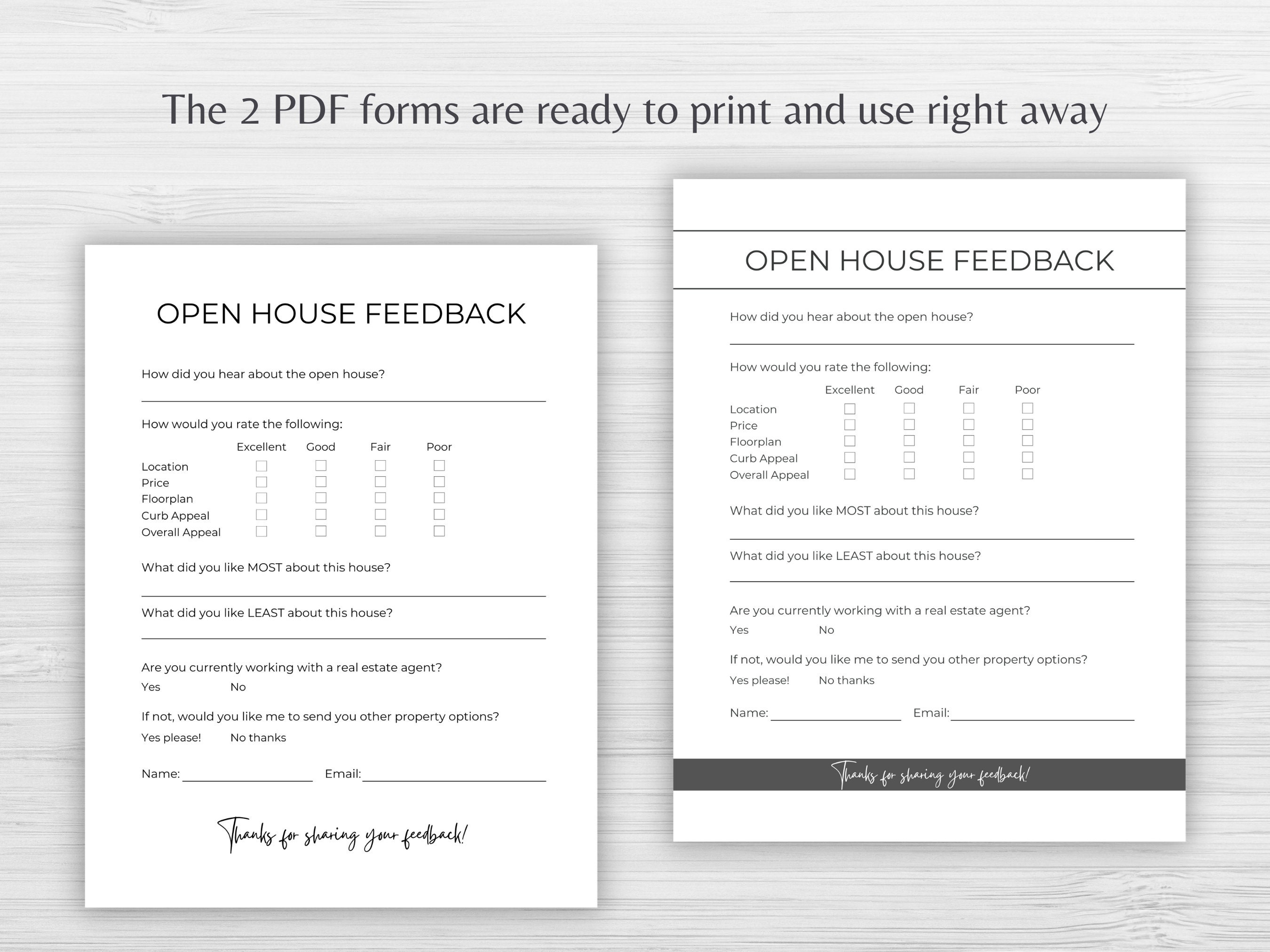 Open House Feedback Form Editable Canva Template & Pdfs - Etsy Open House Feedback Form Editable Canva Template & Pdfs - Etsy