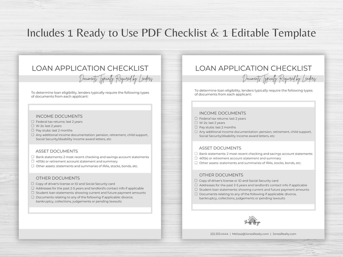 Mortgage Application Checklist Mortgage Pre-approval Real - Etsy