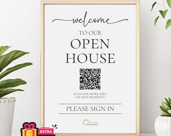 Real Estate Open House QR Code Sign-in Template - Etsy