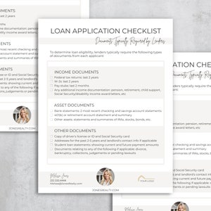 Loan Document Checklist, Mortgage Flyer, Real Estate Buyer Checklist, Editable Loan Officer ...