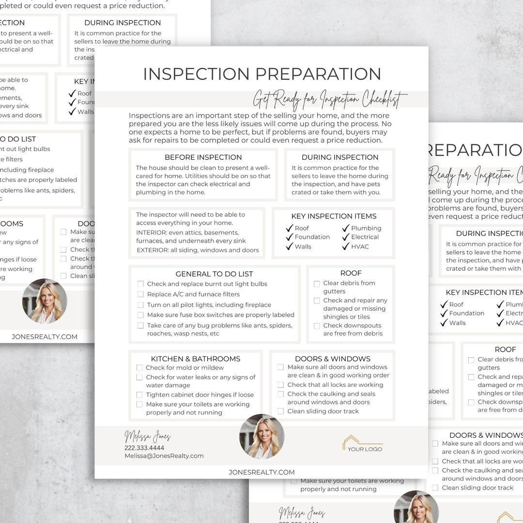 Inspection Checklist, Real Estate Seller Checklist, Home Inspection ...
