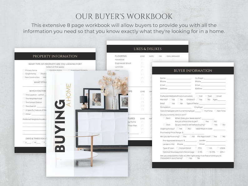 Buyer Questionnaire & Seller Questionnaire Real Estate Buyer - Etsy