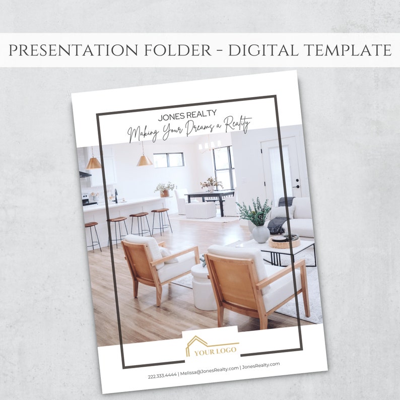Real Estate Presentation Folder Template: Branded Realtor Design (canva ...