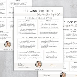 Prelisting Checklist, Real Estate Checklist, Showings Checklist, Real ...
