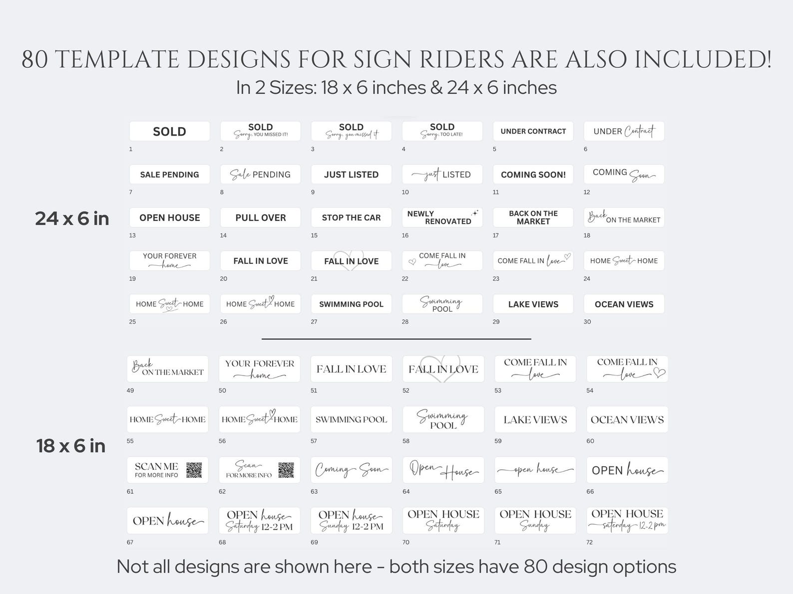 Real Estate for Sale Sign Template + 80 Sign Rider Designs, Realtor ...