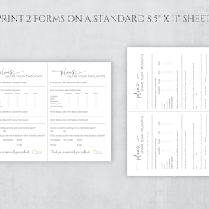 Open House Feedback Half Sheet, Realtor Feedback Form Canva, House ...