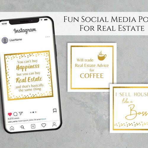 20 Realtor Quotes Instagram Posts Real Estate Social Media - Etsy