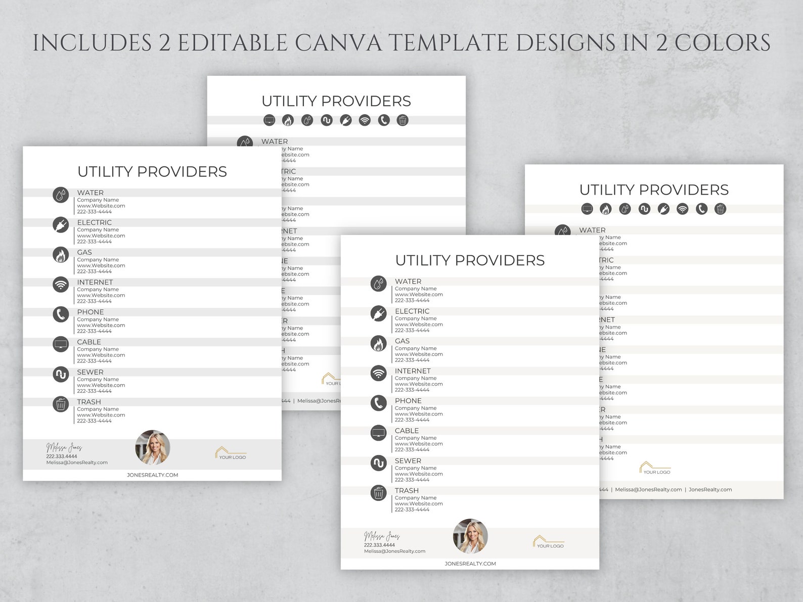 Utility Sheet, Real Estate Utilities List, Editable Utility List ...