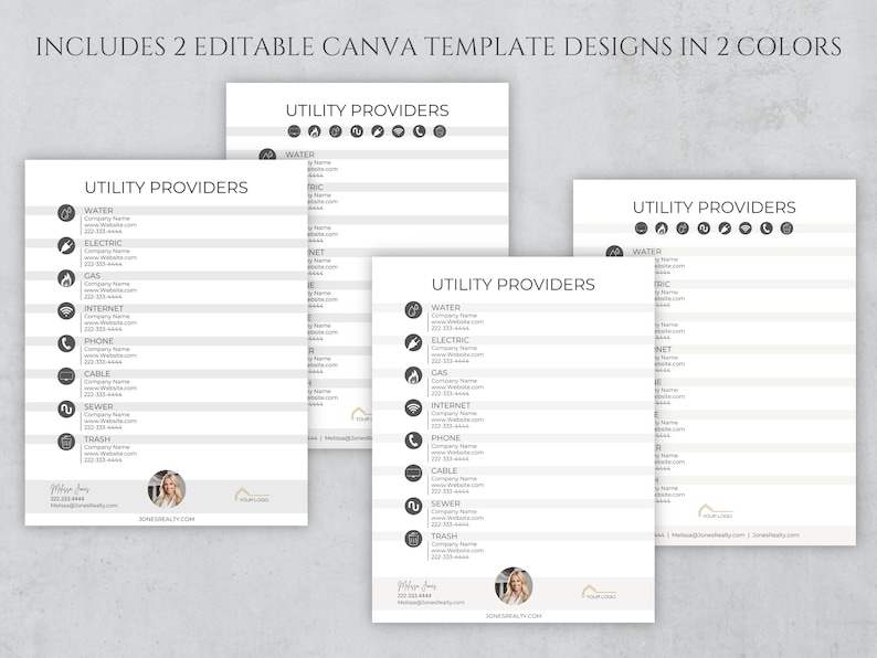 Utility Sheet, Real Estate Utilities List, Editable Utility List ...
