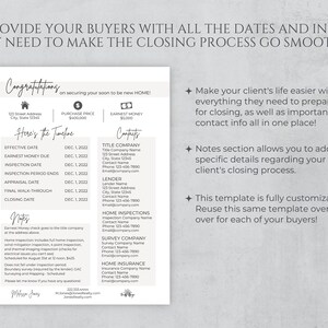 Under Contract Timeline for Real Estate, Buyer Closing Timeline Flyer ...