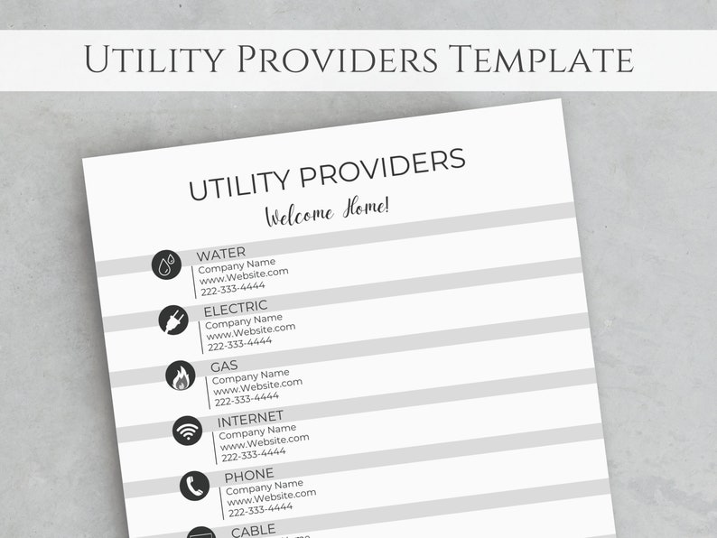 Utility Provider Template Real Estate Flyer Home Buyer Guide - Etsy