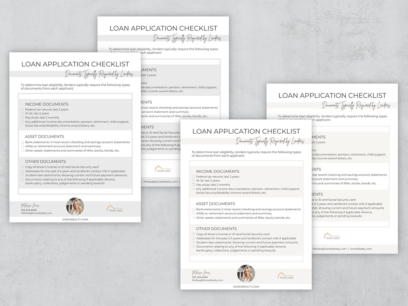 Loan Document Checklist, Mortgage Flyer, Real Estate Buyer Checklist ...