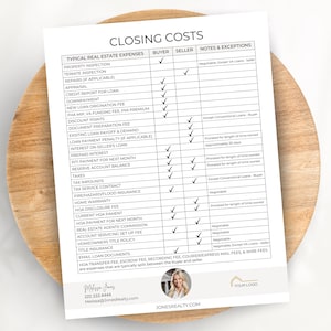 Closing Costs Sheet, Real Estate Closing Cost Breakdown: Who Pays What ...
