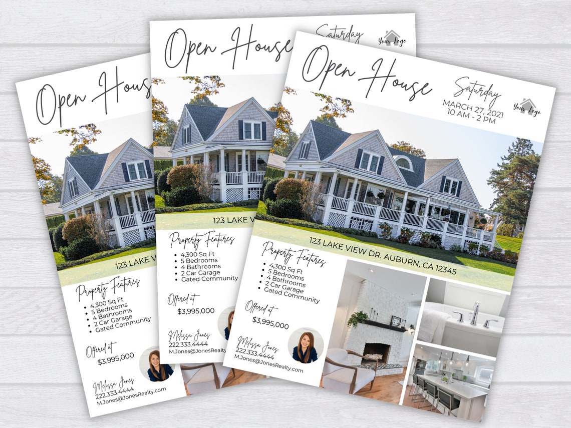 Open House Flyer Template Real Estate Editable Realtor Flyer - Etsy