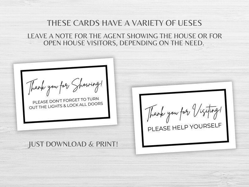 Open House Sign in Card Set of 10 Printables Size 6x4 PDF - Etsy