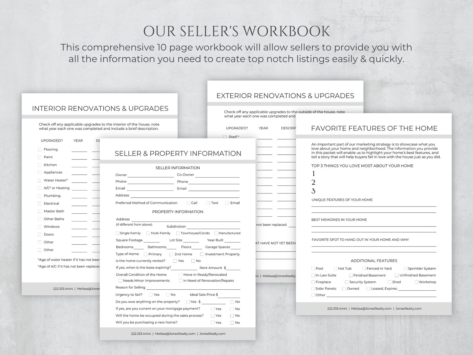 Buyer & Seller Questionnaire Templates, Real Estate Home Buyer and ...