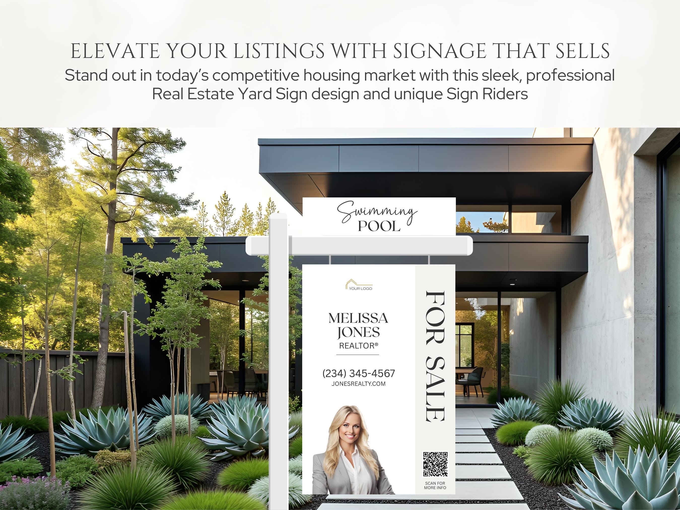 Real Estate for Sale Sign Template + 80 Sign Rider Designs, Realtor ...