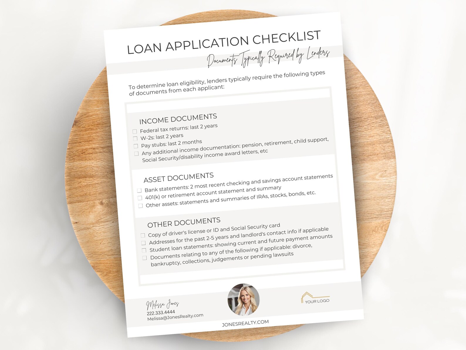 Loan Document Checklist, Mortgage Flyer, Real Estate Buyer Checklist ...