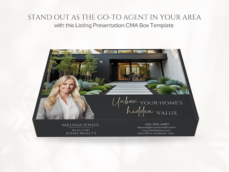 CMA Box Template, Luxury Real Estate Marketing Canva Template, Realtor ...