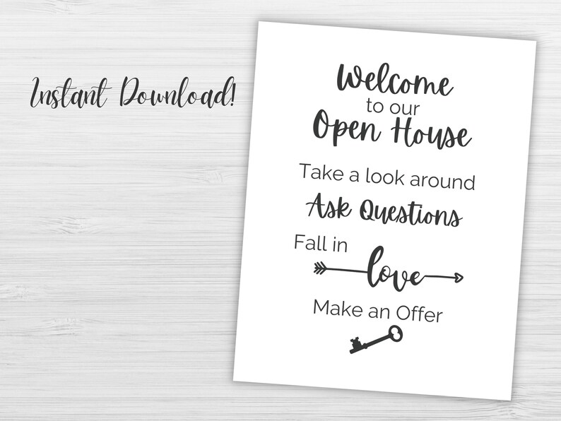 Open House Welcome Sign Real Estate Printable PDF Sign - Etsy