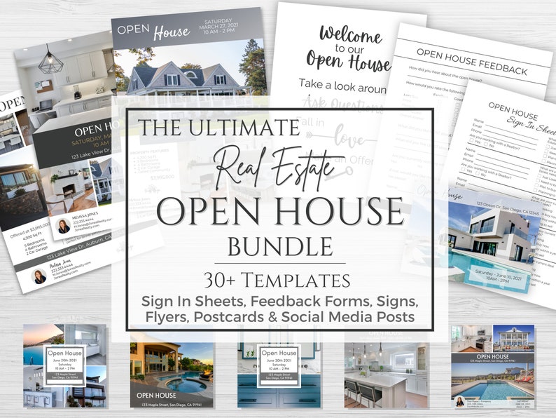 Open House Bundle Real Estate: Sign in Sheet Pdfs Forms - Etsy