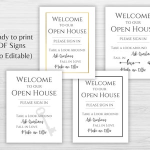 Open House Sign in Sheet Pdfs, Feedback Forms, Welcome Signs | Real ...