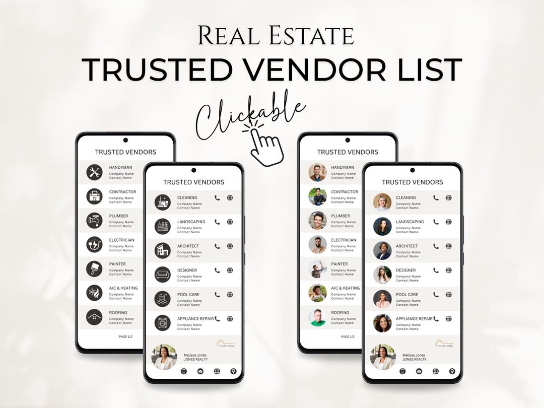 Recommended Vendors Textable Real Estate Template, Trusted Vendor List ...
