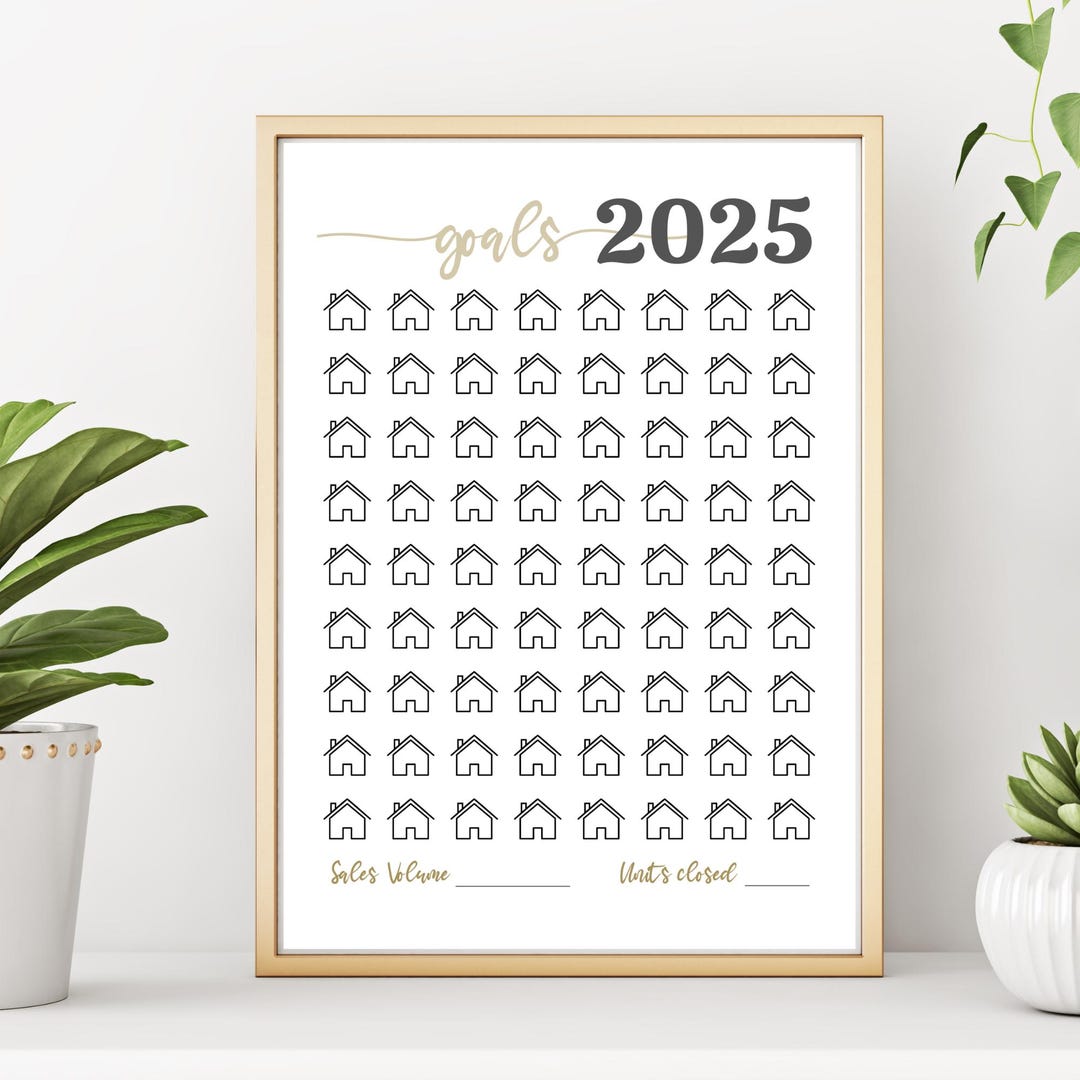 Goal Chart, Real Estate House Goal Chart, Real Estate Goal Sheet ...