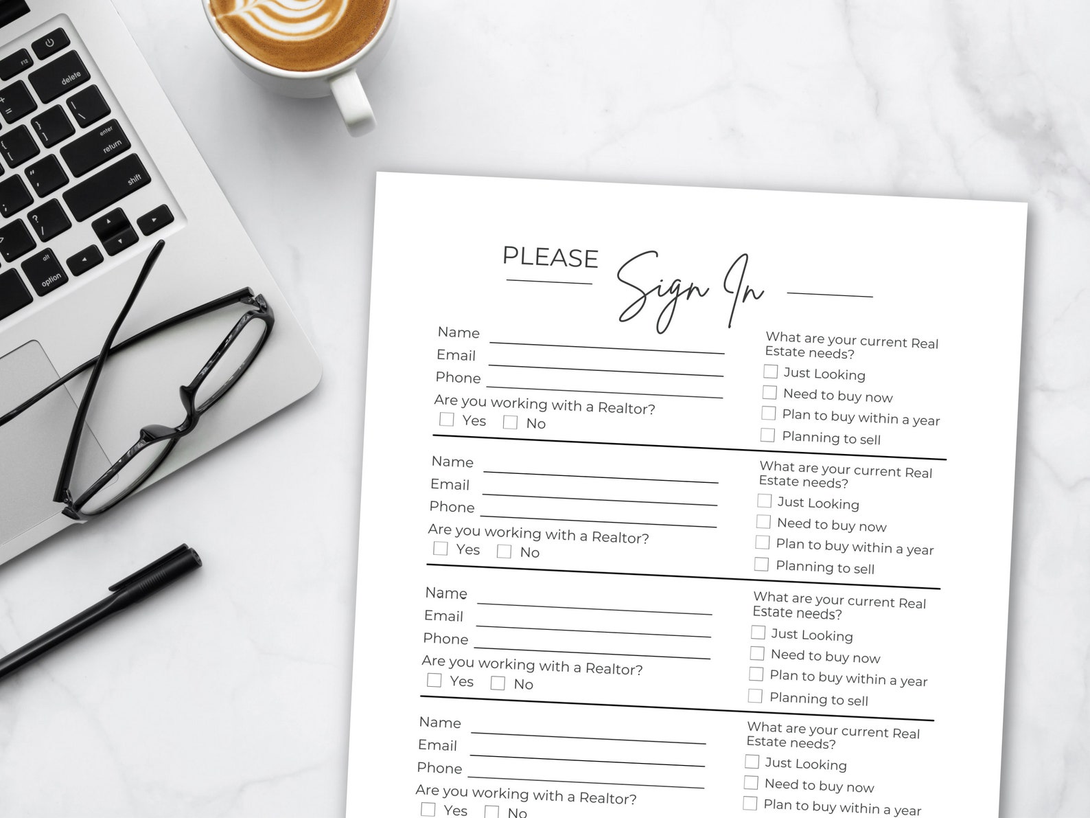 Real Estate Open House Sign in Sheet, Feedback Form & Welcome Sign 10 ...