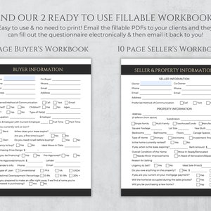 Home Buyer Questionnaire & Seller Questionnaire Templates, Real Estate ...