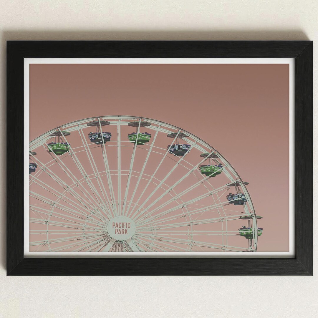 Pink Pastel Ferris Wheel Art Print - Etsy
