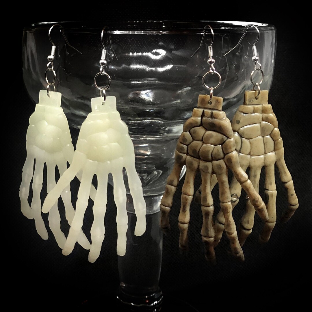 Skeleton Hands Dangle Earrings - Etsy