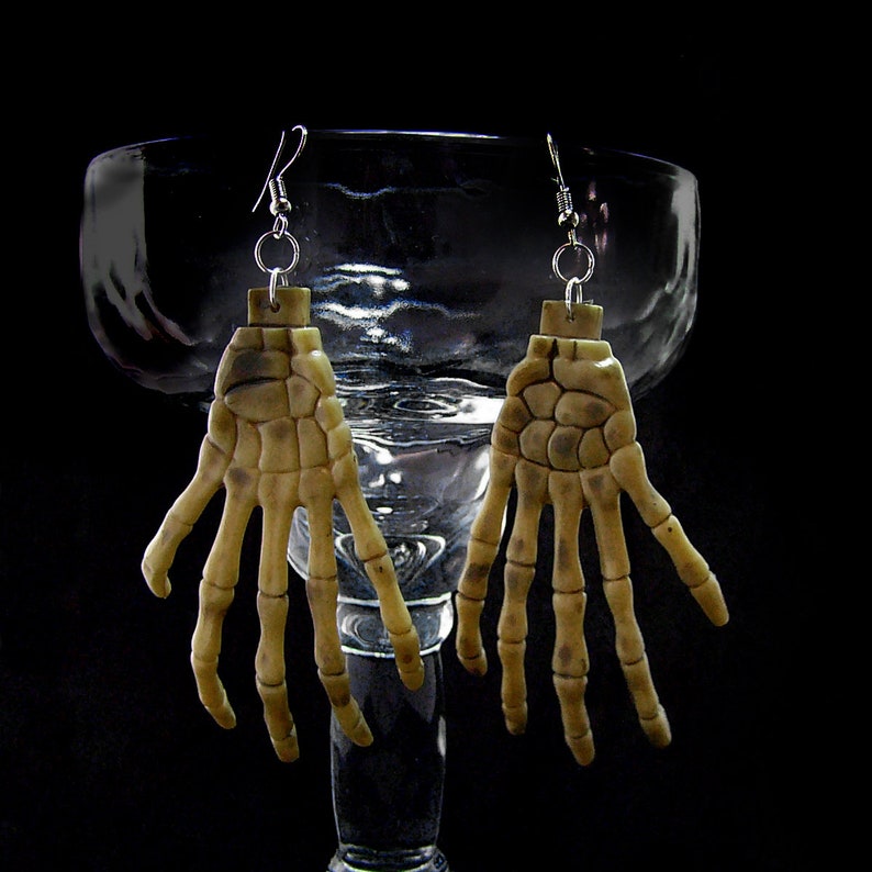 Skeleton Hands Dangle Earrings - Etsy