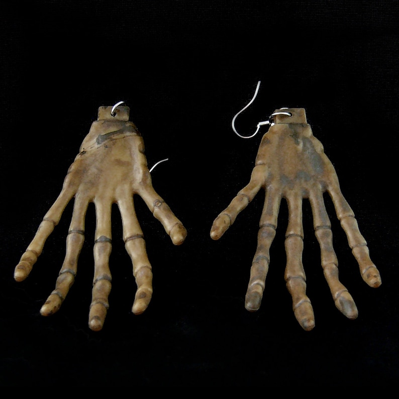 Skeleton Hands Dangle Earrings - Etsy
