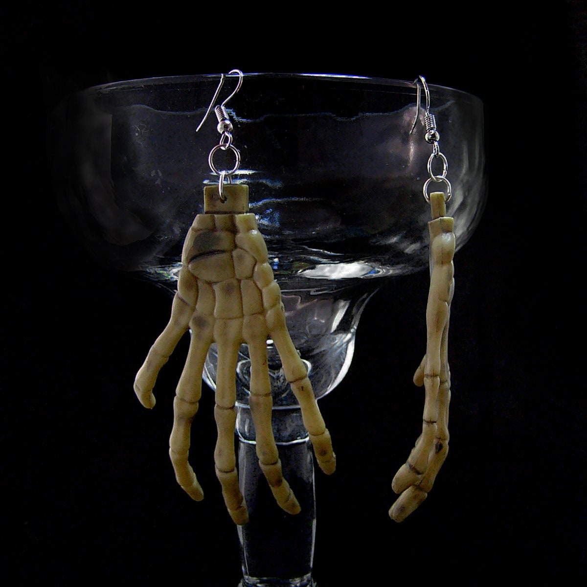 Skeleton Hands Dangle Earrings | Etsy