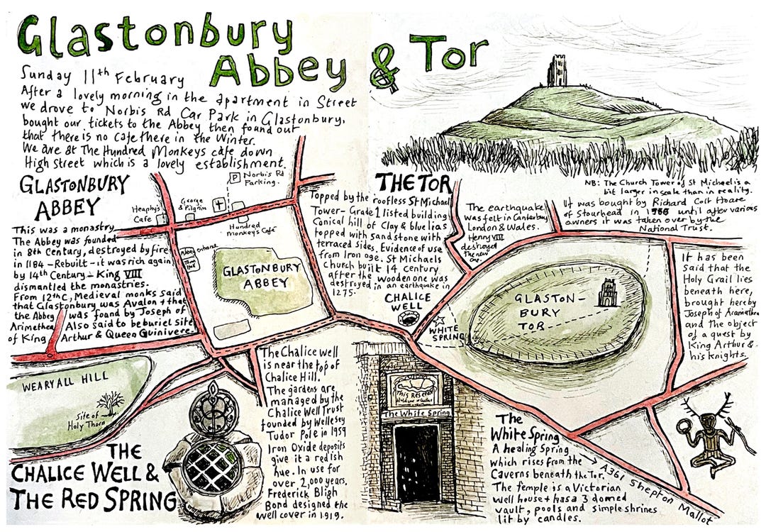 Glastonbury Map- of the Main Attractions in the Town. Chalice Well ...