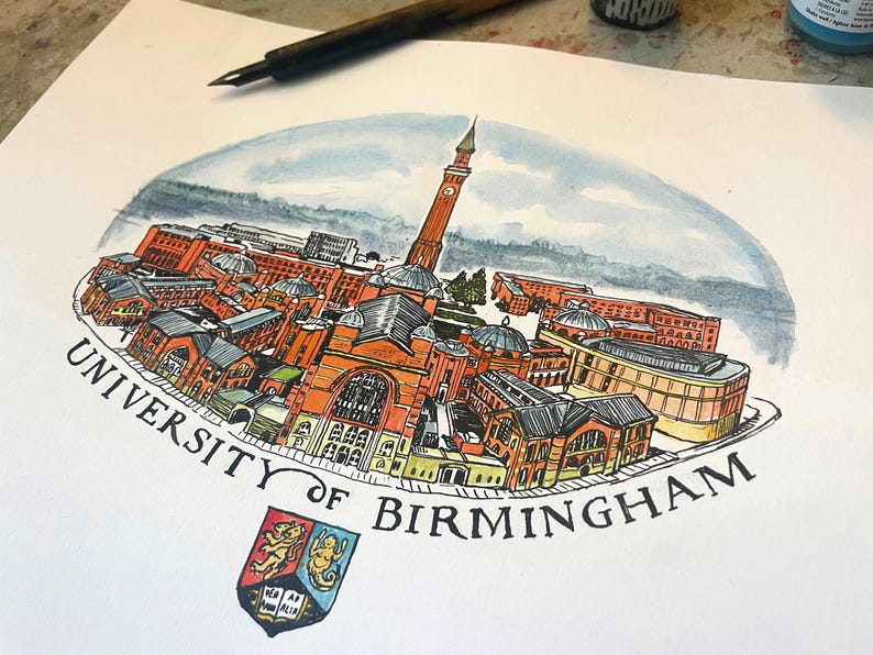 University of Birmingham Digital Print: Old Joe Commemorative Clock ...