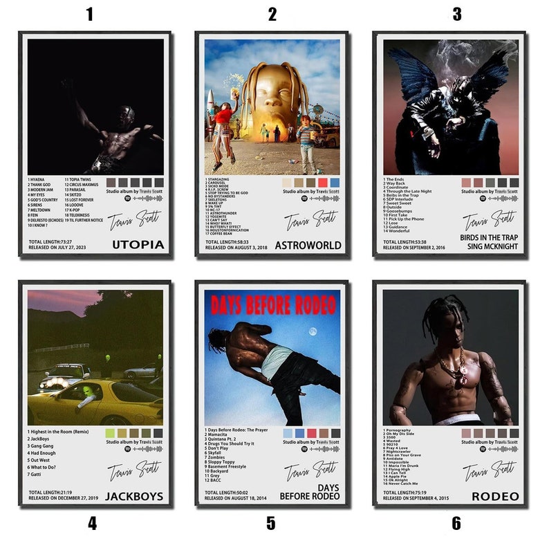 Travis Scott Signed Poster, Album Cover, Modern Music Poster, Utopia ...