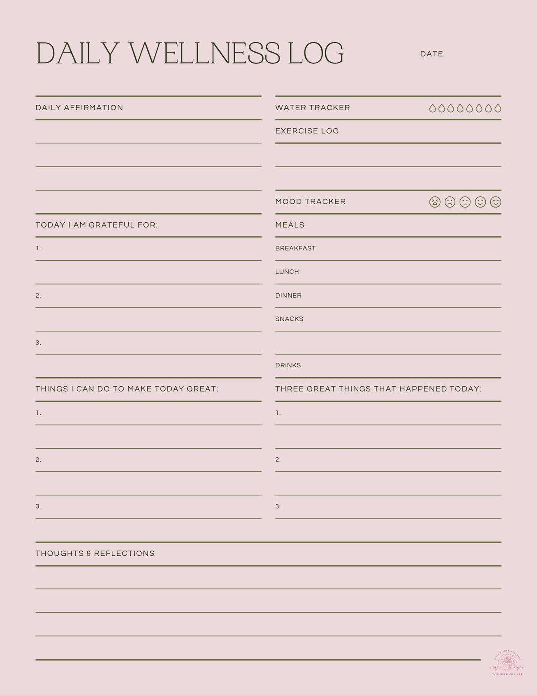 Workout Log and Daily Wellness Log Bundle - Etsy UK