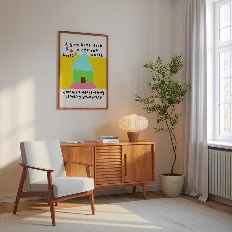 Cozy Printable Gallery Wall Set of 4 – Hand-drawn Home Art, Digital ...