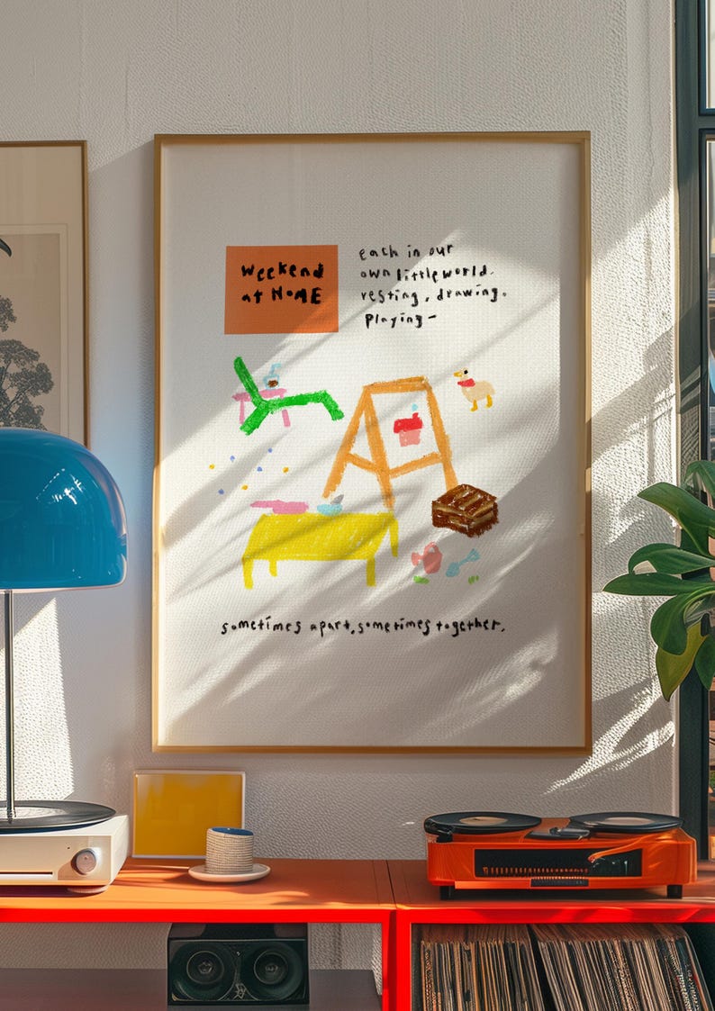 Cozy Printable Gallery Wall Set of 4 – Hand-drawn Home Art, Digital ...