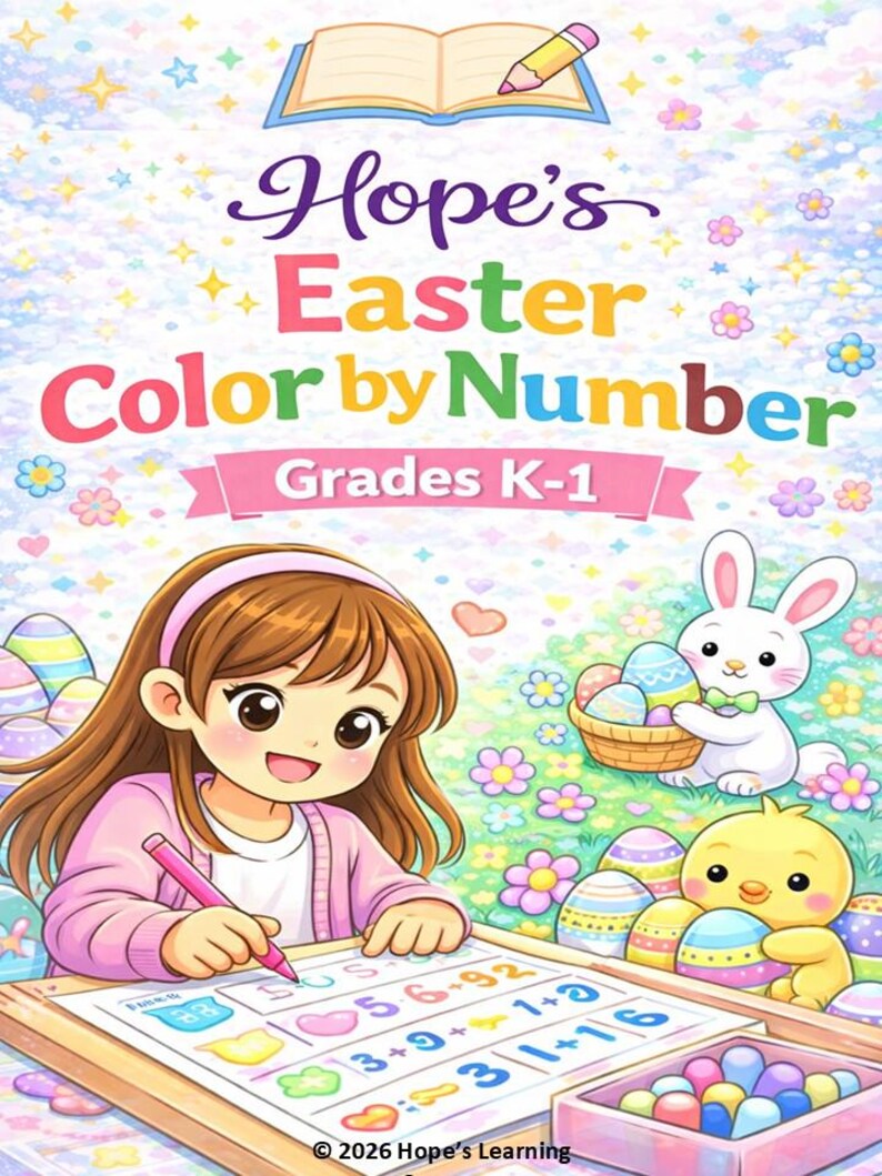 Easter Math Color by Number Worksheets | Addition Within 10, K-1 Spring ...